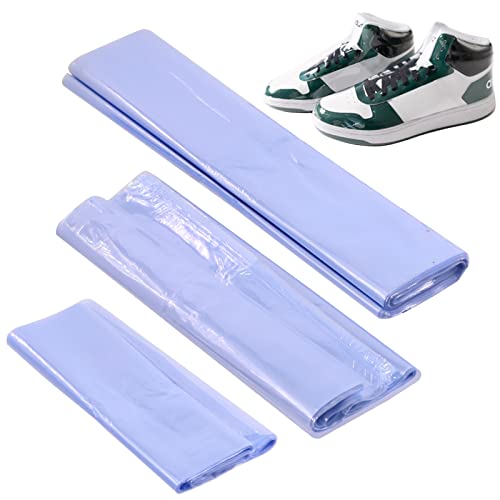 Tanstic 150Pcs Shoe Shrink Wrap Bags, Including 11"x18" 10"x12" 7"x12" Heat Shrink Plastic Wrap for Shoes