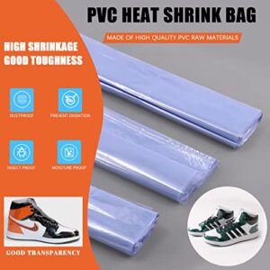 Tanstic 150Pcs Shoe Shrink Wrap Bags, Including 11"x18" 10"x12" 7"x12" Heat Shrink Plastic Wrap for Shoes