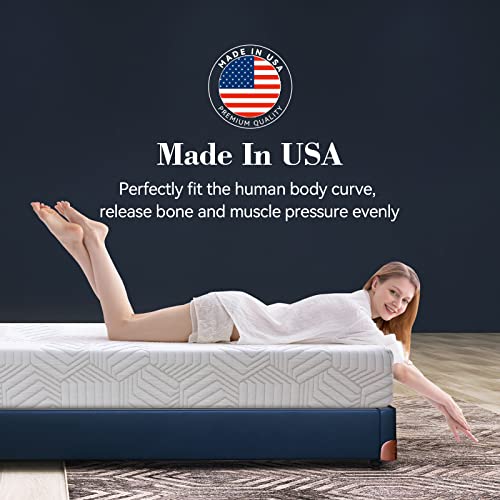 Twin Size Mattress, Made in USA, 10 Inch Green Tea Memory Foam Mattress, Bed in a Box, CertiPUR-US Certified, Medium Firm