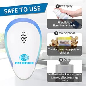 Avantaway Ultrasonic Pest Repeller, Indoor Pest Control for Mosquito, Mouse, Cockroach, Bug, Roach,Upgraded Electronic Plug-in Insect Repellent for House, Garages, Warehouses, Offices, Hotel,6 Pack