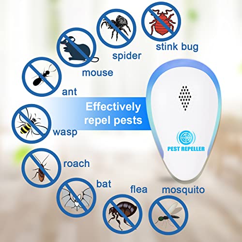 Avantaway Ultrasonic Pest Repeller, Indoor Pest Control for Mosquito, Mouse, Cockroach, Bug, Roach,Upgraded Electronic Plug-in Insect Repellent for House, Garages, Warehouses, Offices, Hotel,6 Pack