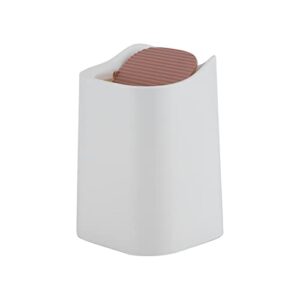 plplaaoo plastic mini desktop trash can with shake lid, trash can, novel cute mini trash storage bin, trash basket, plastic mini wastebasket trash can for office dormitory vanity tabletop home(white)