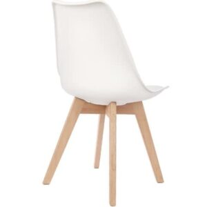 +gardenlife | Tulip Nordic Chair Design Armless Dining Plastic Chair | Set of 4 | White