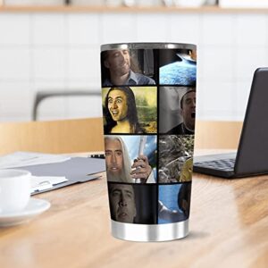 Tumbler Insulated Stainless Steel 20 Oz Nicolas Hot Cage Cold Rage Wine Memes Iced Coffee Tea Cup Mug Suit For Home Office Travel