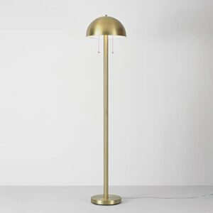 Novogratz x Globe Electric 65786 Haydel 60" 2-Light Floor Lamp, Matte Brass, Double On/Off Pull Chain, Bulb Not Included