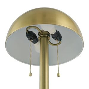 Novogratz x Globe Electric 65786 Haydel 60" 2-Light Floor Lamp, Matte Brass, Double On/Off Pull Chain, Bulb Not Included