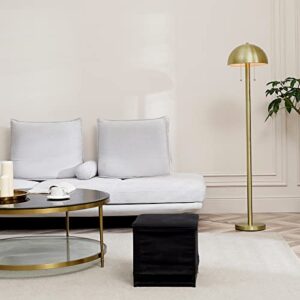 Novogratz x Globe Electric 65786 Haydel 60" 2-Light Floor Lamp, Matte Brass, Double On/Off Pull Chain, Bulb Not Included