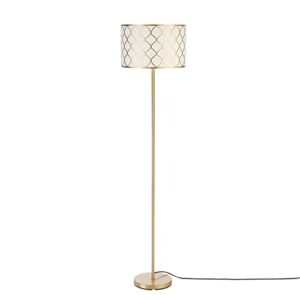 globe electric novogratz x 65787 kinsley 65" floor lamp, matte brass, metal mesh over cotton shade