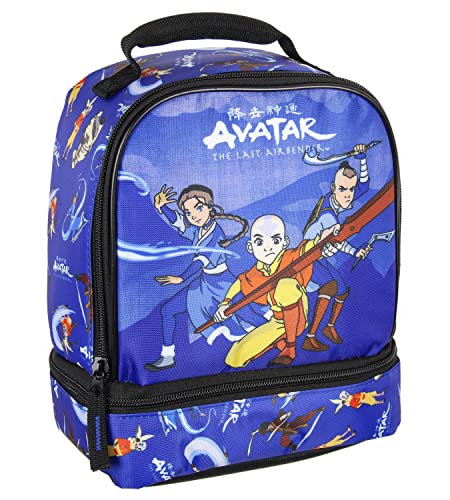 INTIMO Nickelodeon Avatar The Last Airbender Character Aang Katara Sokka Zuko Cartoon Dual Compartment Lunch Box Bag