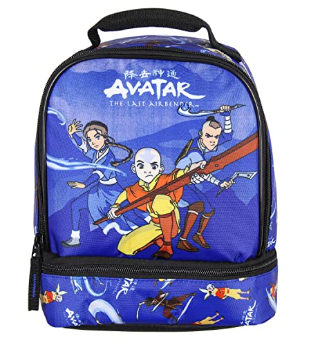 INTIMO Nickelodeon Avatar The Last Airbender Character Aang Katara Sokka Zuko Cartoon Dual Compartment Lunch Box Bag