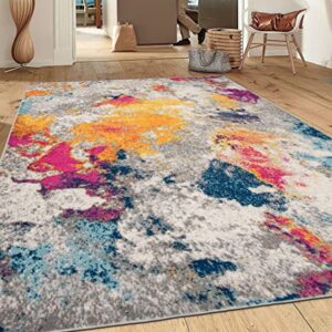 Rugshop Distressed Abstract Watercolor Area Rug 6'6" x 9' Multi