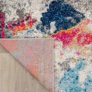 Rugshop Distressed Abstract Watercolor Area Rug 6'6" x 9' Multi