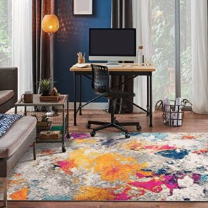 Rugshop Distressed Abstract Watercolor Area Rug 6'6" x 9' Multi