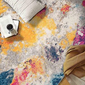 Rugshop Distressed Abstract Watercolor Area Rug 6'6" x 9' Multi