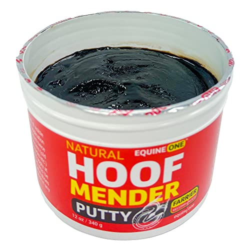 Equine One Hoof Mender Putty - White Line | Wall Separations | Old Nail Holes | Thrush - 100% All-Natural Hoof Care Product - Birch Bark Extract, Betulin, Omega-3 (12 Oz)