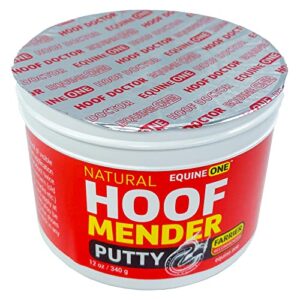 Equine One Hoof Mender Putty - White Line | Wall Separations | Old Nail Holes | Thrush - 100% All-Natural Hoof Care Product - Birch Bark Extract, Betulin, Omega-3 (12 Oz)