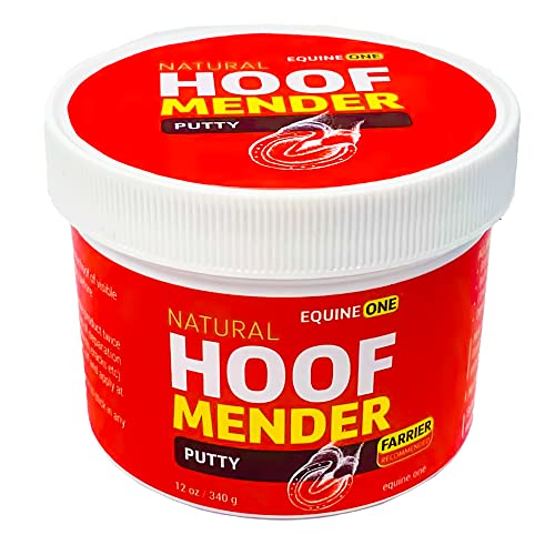 Equine One Hoof Mender Putty - White Line | Wall Separations | Old Nail Holes | Thrush - 100% All-Natural Hoof Care Product - Birch Bark Extract, Betulin, Omega-3 (12 Oz)