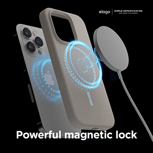 elago Magnetic Case Compatible with MagSafe iPhone 14 Pro Max Case MagSafe - Built-in Magnets, Liquid Silicone Case, Shockproof, Strong Magnet - 6.7 inch [Stone]