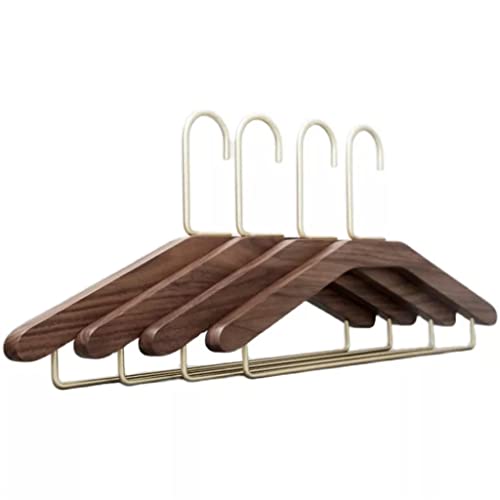 GRETD Walnut Hangers Brass Hooks Wood Coat Hangers Trousers Hanger Clothing Store Display Hooks Wardrobe Organizer