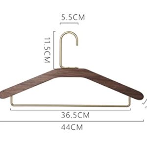 GRETD Walnut Hangers Brass Hooks Wood Coat Hangers Trousers Hanger Clothing Store Display Hooks Wardrobe Organizer