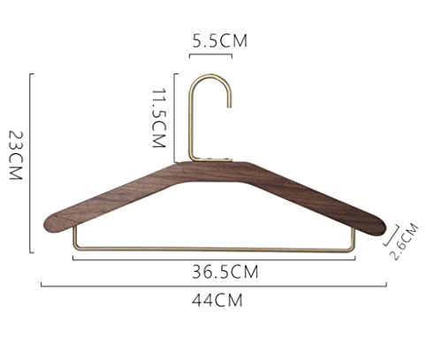 GRETD Walnut Hangers Brass Hooks Wood Coat Hangers Trousers Hanger Clothing Store Display Hooks Wardrobe Organizer