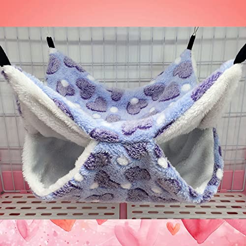 LROEZR 2 Pcs Pet Ferrets Hanging Hammock Small Animal Guinea Pig Rat Hamster Hanging Bunk Bed Hammock Cage Toy for Hamster Chinchilla Rat Sugar Glider Parrot Guinea Pig Hideout Sleep Play