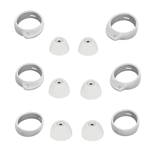 CYADCI Earbud Tips 3 Pairs Replacement Wingtips and Ear Tips Galaxy Buds Replacement Eartips Silicone Earbud Tips Set Compatible with Samsung Galaxy Buds SM-R170 & Galaxy Buds SM-R175 Earphones，Silver