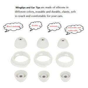 CYADCI Earbud Tips 3 Pairs Replacement Wingtips and Ear Tips Galaxy Buds Replacement Eartips Silicone Earbud Tips Set Compatible with Samsung Galaxy Buds SM-R170 & Galaxy Buds SM-R175 Earphones，Silver