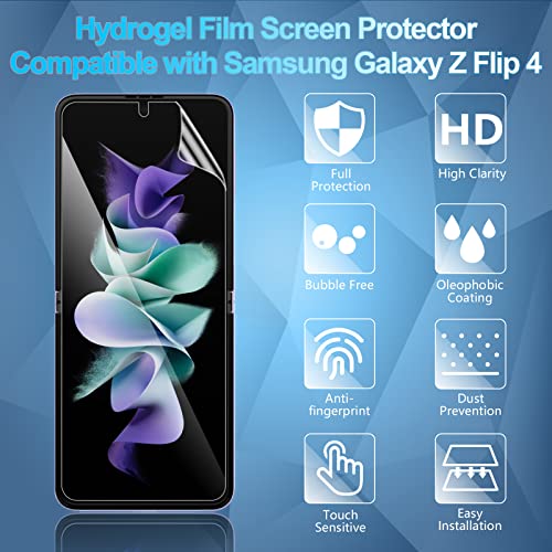 Galaxy Z Flip 4 Screen Protector 2 Pack, Hydrogel Film Screen Protector for Samsung Galaxy Z Flip 4, Soft EPU Screen Protector Full Covered, High Definition, Scratch Self Recovery, Bubble Free