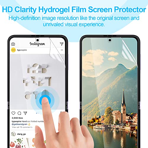 Galaxy Z Flip 4 Screen Protector 2 Pack, Hydrogel Film Screen Protector for Samsung Galaxy Z Flip 4, Soft EPU Screen Protector Full Covered, High Definition, Scratch Self Recovery, Bubble Free