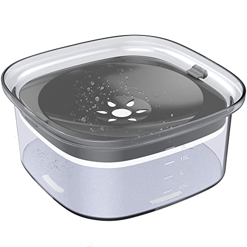 Decflow 2L Dog Water Bowl, Large Capacity Spill Proof Anti-Choking No Spill Bowl with Slow Feeder, Vehicle Carried Travel for Dogs, Cats & Pets.