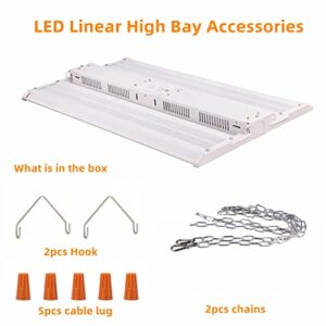 165W LED Linear High Bay Light Fixture, 2FT 22280LM(135LM/W) 5000K Daylight LED Workshops Light,100-277V, 0-10V Dimmable UL/DLC Warehouse Lighting for Exhibition Hall, Supermarkets, 5 Years Warranty