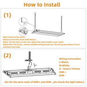 165W LED Linear High Bay Light Fixture, 2FT 22280LM(135LM/W) 5000K Daylight LED Workshops Light,100-277V, 0-10V Dimmable UL/DLC Warehouse Lighting for Exhibition Hall, Supermarkets, 5 Years Warranty