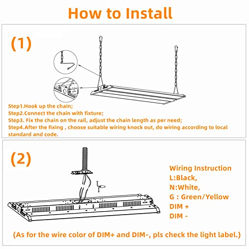 165W LED Linear High Bay Light Fixture, 2FT 22280LM(135LM/W) 5000K Daylight LED Workshops Light,100-277V, 0-10V Dimmable UL/DLC Warehouse Lighting for Exhibition Hall, Supermarkets, 5 Years Warranty