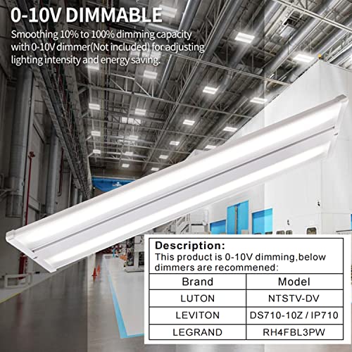 165W LED Linear High Bay Light Fixture, 2FT 22280LM(135LM/W) 5000K Daylight LED Workshops Light,100-277V, 0-10V Dimmable UL/DLC Warehouse Lighting for Exhibition Hall, Supermarkets, 5 Years Warranty