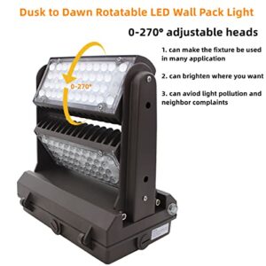 Rotatable LED Wall Pack Light with Dusk to Dawn Photocell, 100W 13000LM 600-800W HPS/HID Equiv., 5000K Daylight ETL Commercial Outdoor Security Lighting for Warehouse, Entrance, Parking, Garage