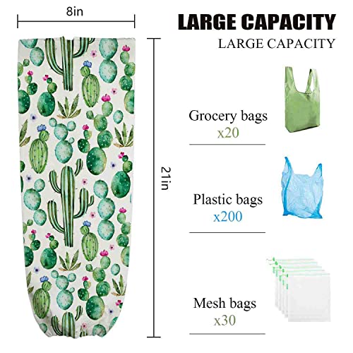 WAWEKMUZ Cute Plastic Bag Holder,Cacuts,Grocery Bags Dispenser,Shopping Organizer, for Kitchen Decor