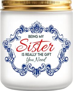 lavender scented candle, sister gifts from sister brother, birthday gifts for sister, best sister gifts for sisters, big, little sister, friend, sibling, bestie, bff, christmas thanksgiving