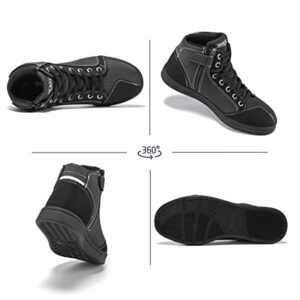 IRON JIA'S Motorcycle Shoes Men Streetbike Casual Accessories Breathable Protective Gear Powersport Anti-Slip Footwear Black 11