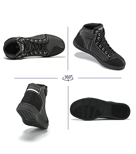 IRON JIA'S Motorcycle Shoes Men Streetbike Casual Accessories Breathable Protective Gear Powersport Anti-Slip Footwear Black 11