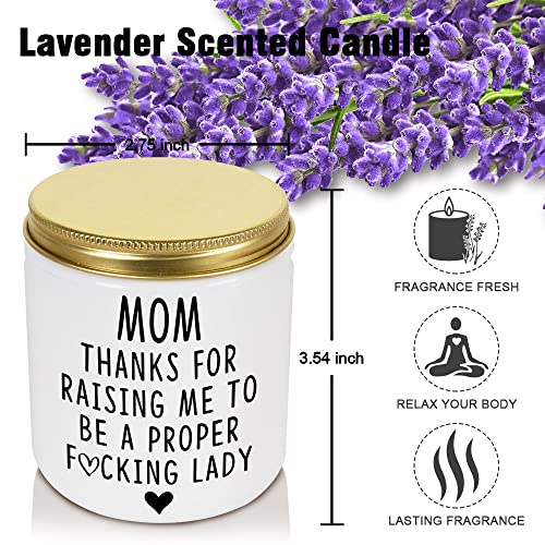 Mom Candle Gifts for Mom Birthday Mothers Day Gifts for Mom from Daughter, 7OZ Funny Long Lasting Lavender Scented Candles, Happy Christmas Bday Thanksgiving Day Presents for Mother from Daughter