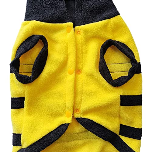 Dog Bee Costume Pet Cute Coat Puppy Clothes Cat Bumblebee Apparel with Hoodies for Small and Medium Dog (M)