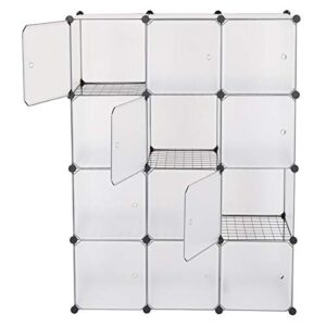 12-Cube Storage Shelf Cube Shelving Bookcase Bookshelf Organizing Closet Toy Organizer Cabinet White Color