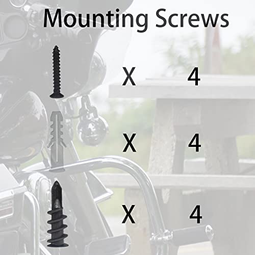 amavoler Wall Mount Helmet Hook Holder Black,2 Large Double Iron Curved Hook Tools with Mounting Screws. A Good Home for Harley, Honda, Kawasaki, etc Helmet (Large Hook x2)