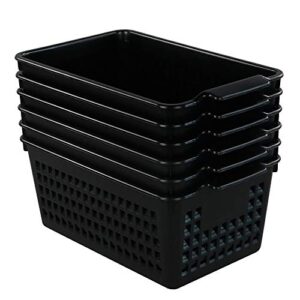 bblina small storage baskets, 6 packs plastic organizer basket bins, black