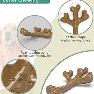 Boutiray Dog Chew Toy for Aggressive Chewers Real Bacon Flavor Nylon Bone Durable Sturdy Tough Dogs Toys Teething Cleaning Stick for Large Medium Breeds