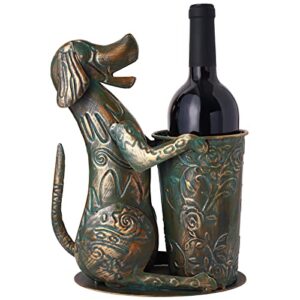 mmexper green bronze wine rack single wine bottle holder for home kitchen display shelf gift