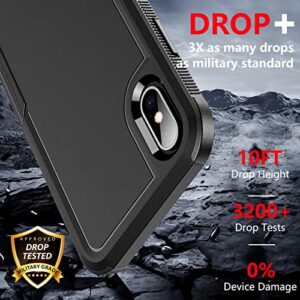 SPIDERCASE for iPhone Xs Max Case, [10 FT Military Grade Drop Protection] [Non-Slip] [2 pcs Tempered Glass Screen Protector] Shockproof Airbag Cushion Protective Case for iPhone Xs Max 6.5” (Black)