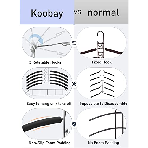 Koobay Multifunctional Adult Clothes Rack,5 in 1 Duty Space Saving Clothes Metal Hanger,Heavy Duty Metal Blouse Hanger Closet Storage Organizer for Coat Suit Jacket Sweater Skirt Shirt Pants (4)