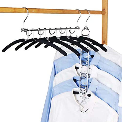 Koobay Multifunctional Adult Clothes Rack,5 in 1 Duty Space Saving Clothes Metal Hanger,Heavy Duty Metal Blouse Hanger Closet Storage Organizer for Coat Suit Jacket Sweater Skirt Shirt Pants (4)